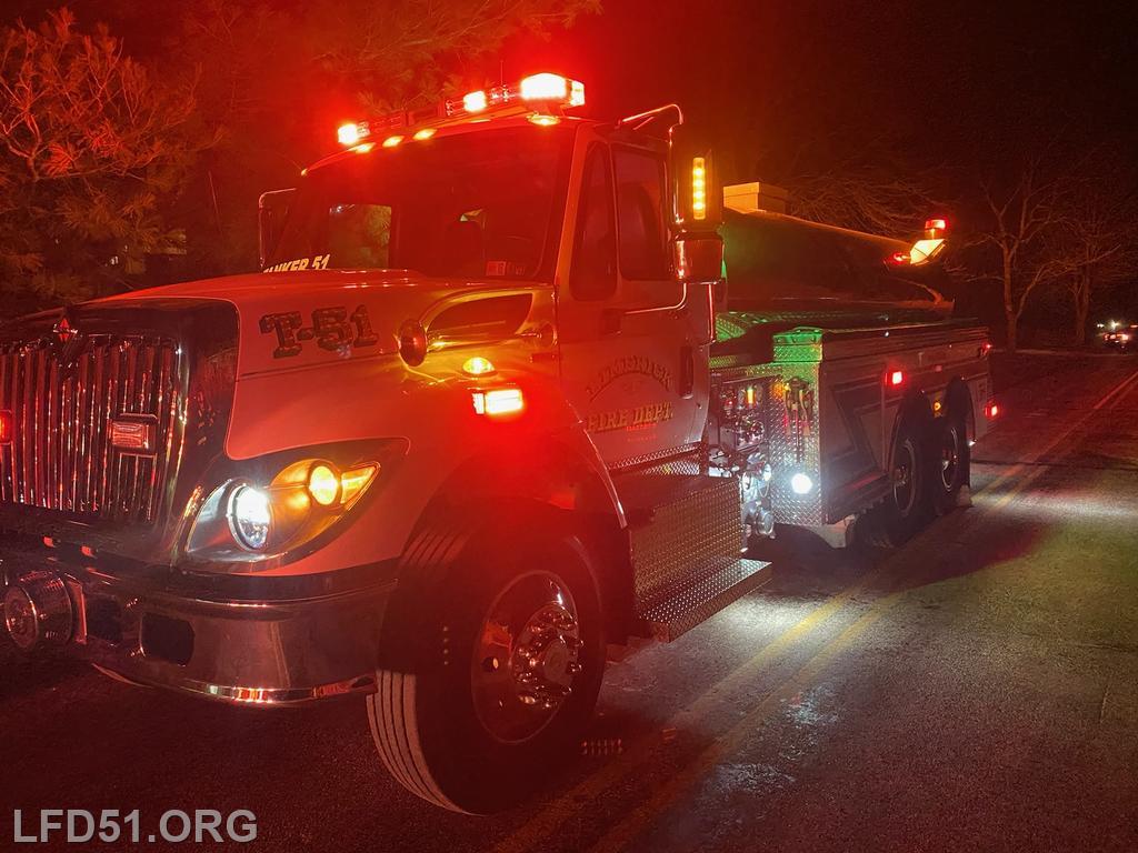 Tanker 51 assists Upper Frederick - Limerick Fire Department